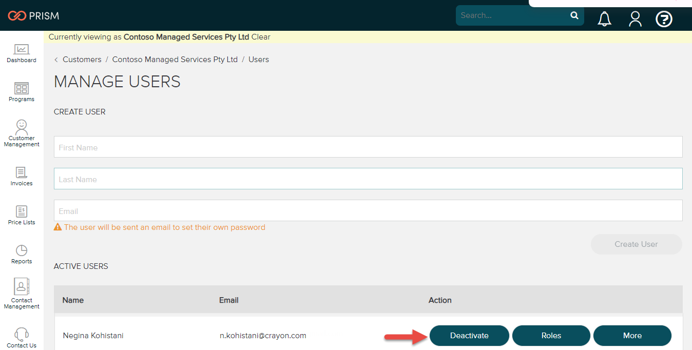 PRISM Portal - User Management – LSP Operations - APAC - Knowledge Base
